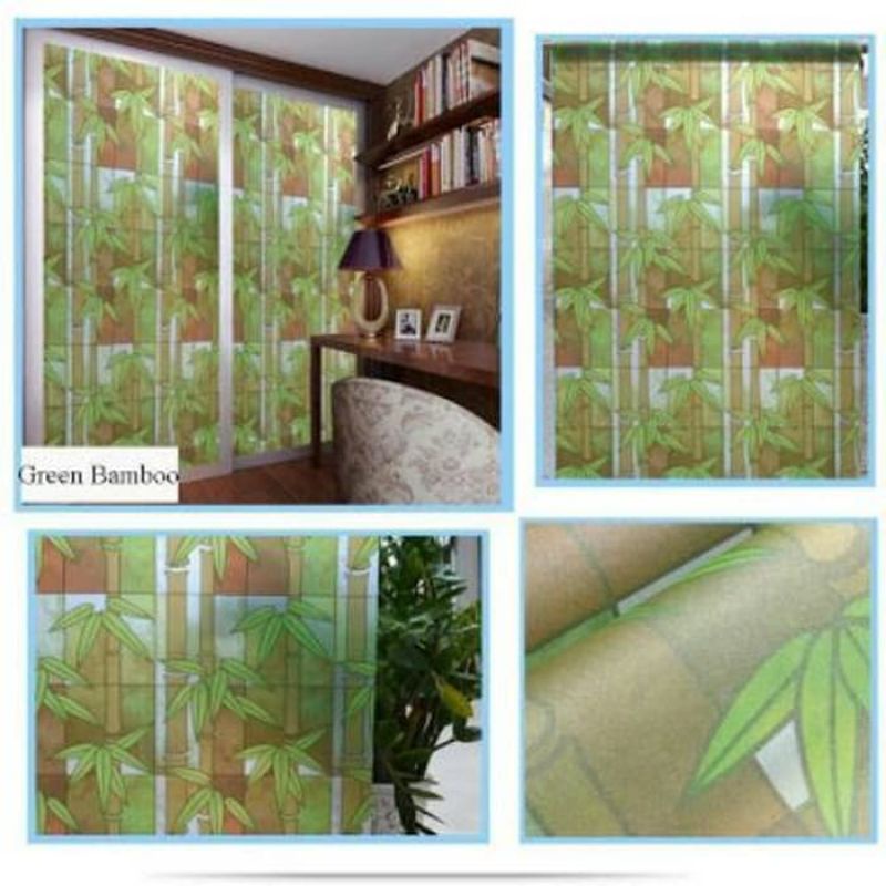 Jual stiker kaca/sticker kaca/stiker motif bambu/stiker sanblast ...