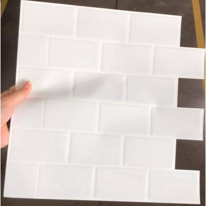 Jual (1Pak isi 10Pcs) Sticker Dinding Timbul Glossy 3D Wall Tile ...