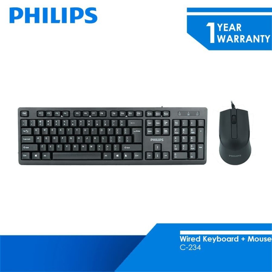 Jual Philips Wired Keyboard C234 Mouse Combo | Shopee Indonesia
