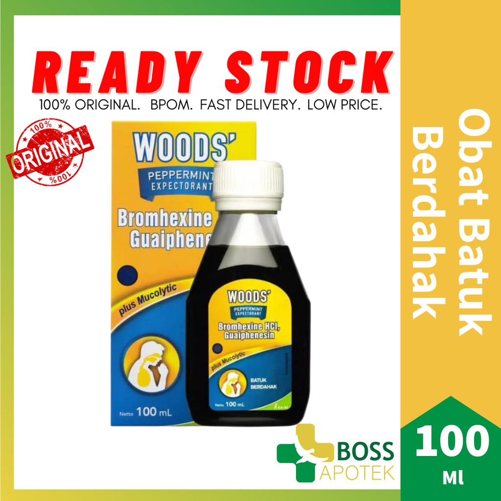 Jual WOODS OBAT BATUK SIRUP 100/60 ML batuk kering, batuk berdahak ...