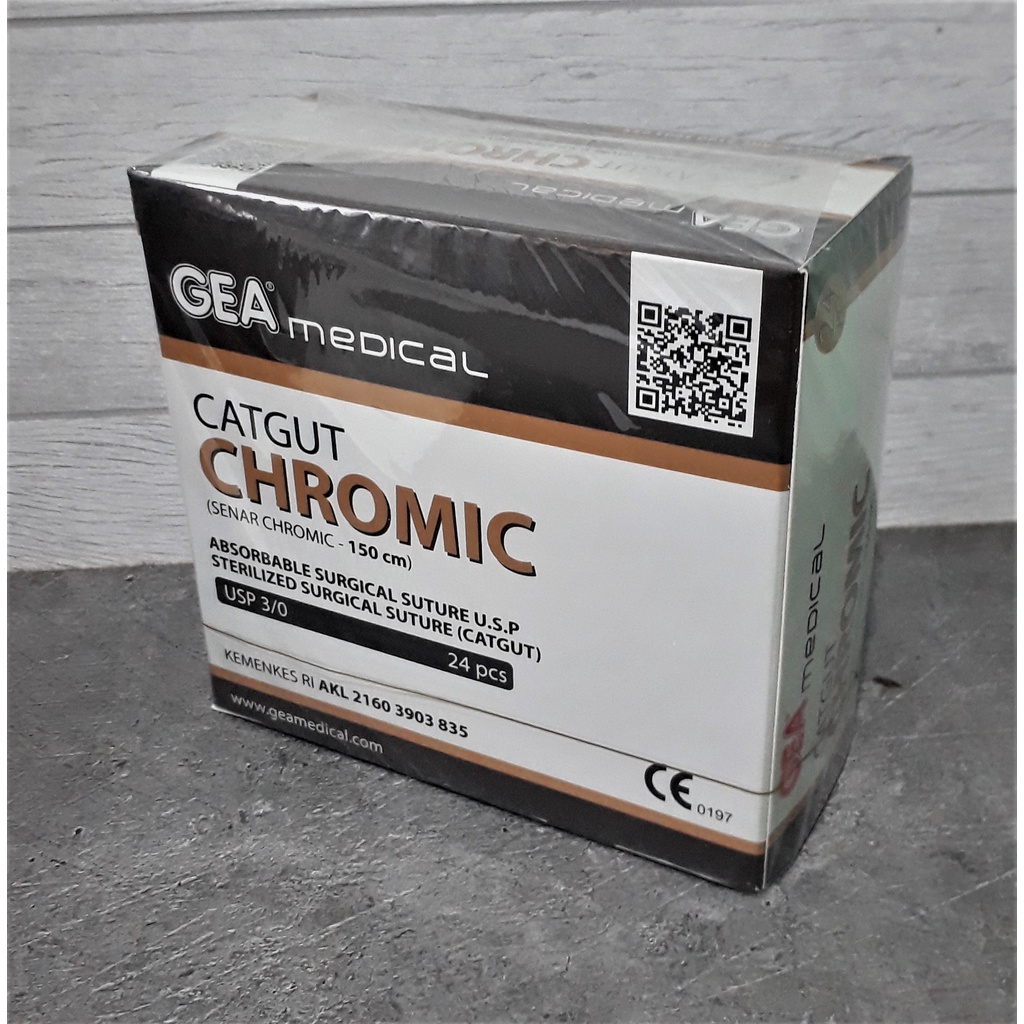 Jual CATGUT CHROMIC 3.0 TANPA JARUM ISI 24 GEA MEDICAL | Shopee Indonesia