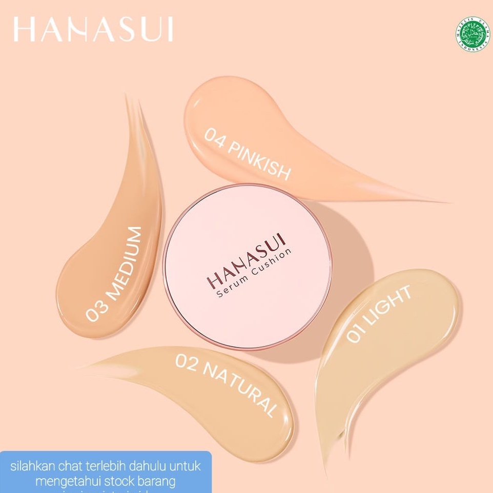 Jual HANASUI SERUM CUSHION 15GR NATURAL DEWY FINISH FOUNDATION MAKE UP ...