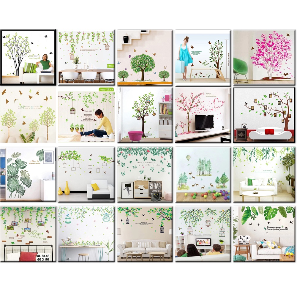 Jual WPSBGS WALL STICKER POHON RANTING SANGKAR CAGES BURUNG BIRD FRAME ...