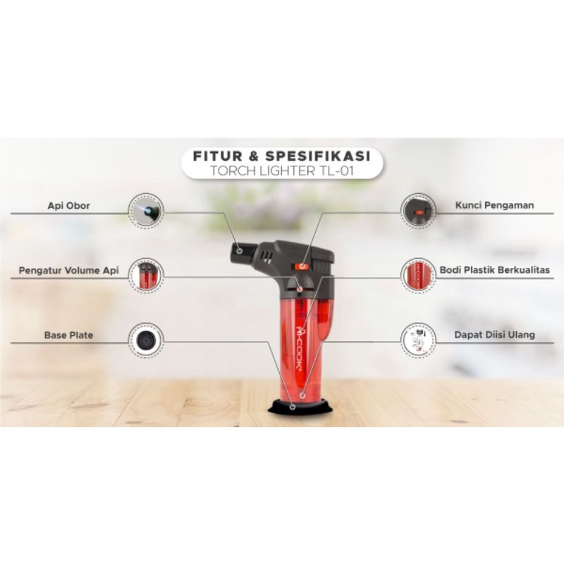 Jual Pemantik Api Hi Cook/Korek Api/Torch lighter Hi Cook TL 01 ...