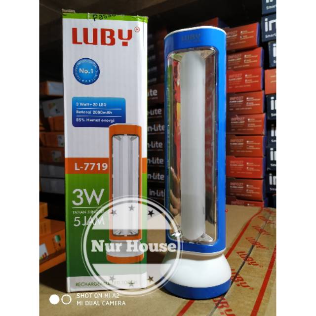 Jual senter cas luby led emergency 7719 lampu cas led 3 watt lampu ...