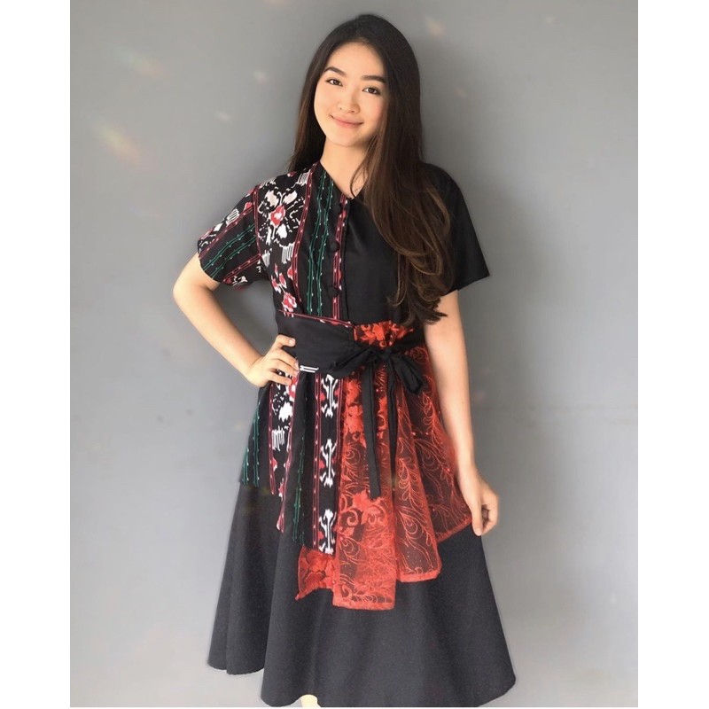 Jual keishan.id - dress tile mutiara motif andin baju natal kondangan ...