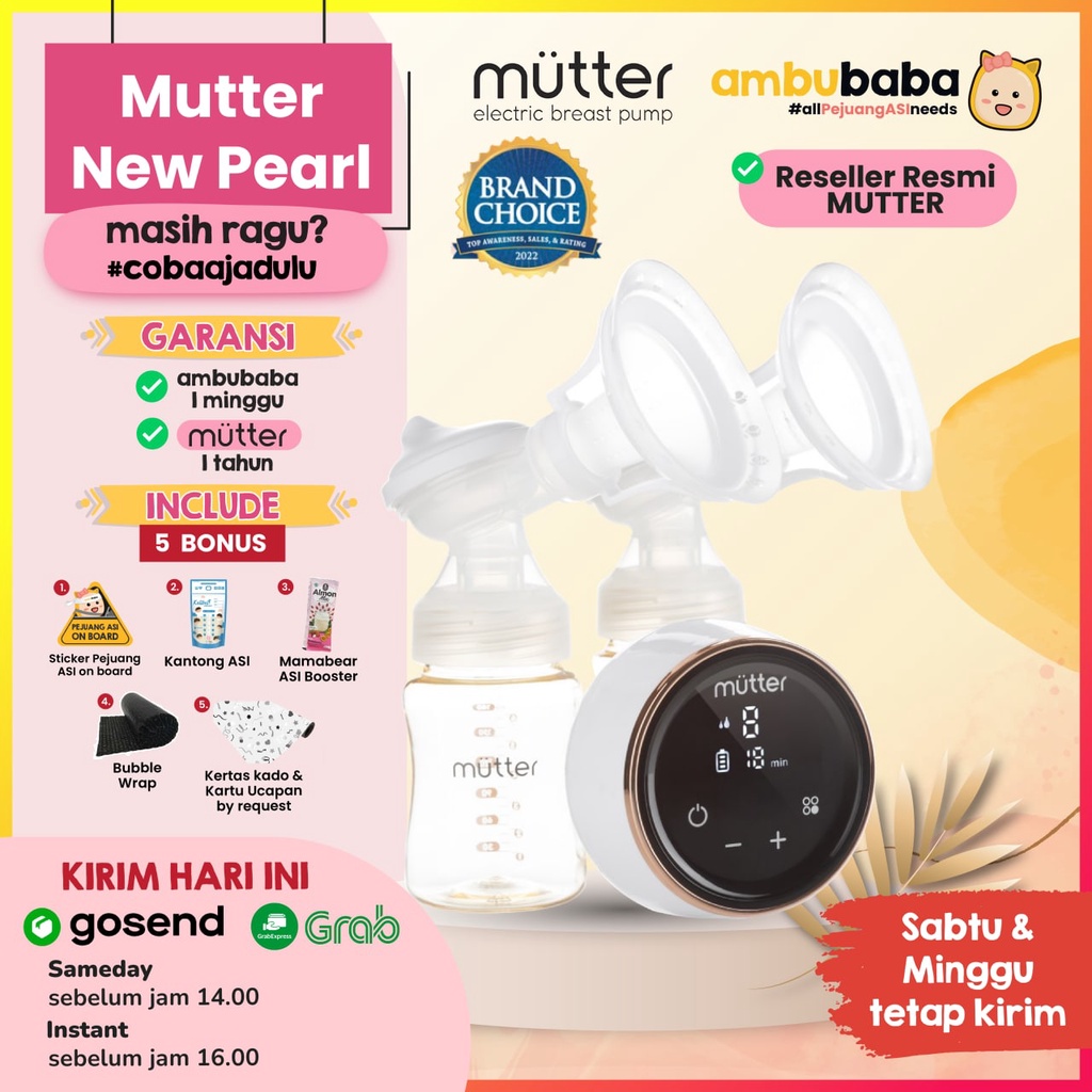 Jual MUTTER NEW PEARL Pompa ASI Elektrik Double Breast Pump | Shopee ...