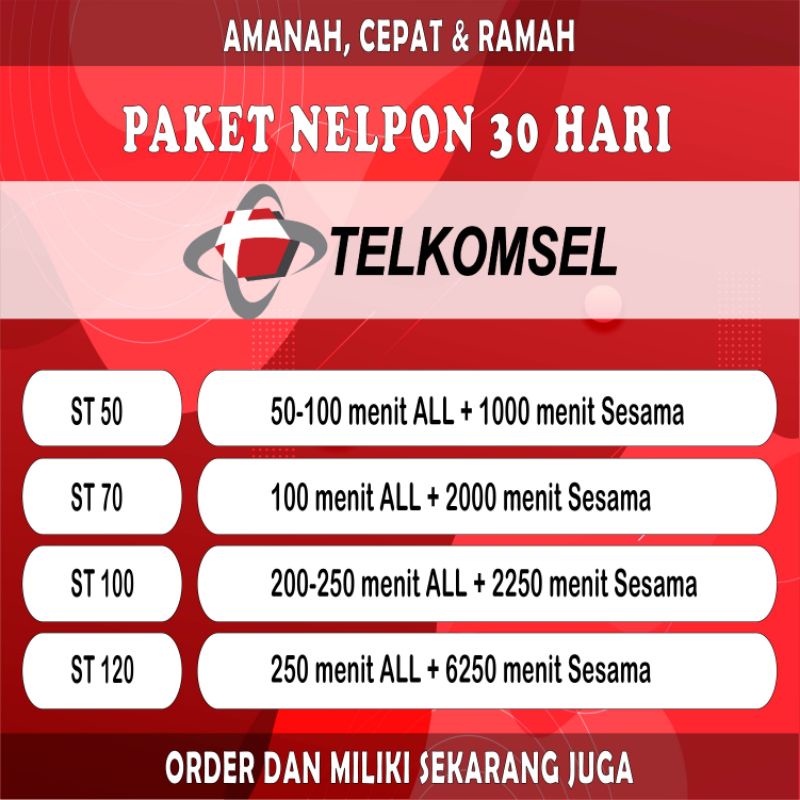 Jual Paket Nelpon Telkomsel 30 Hari | Shopee Indonesia
