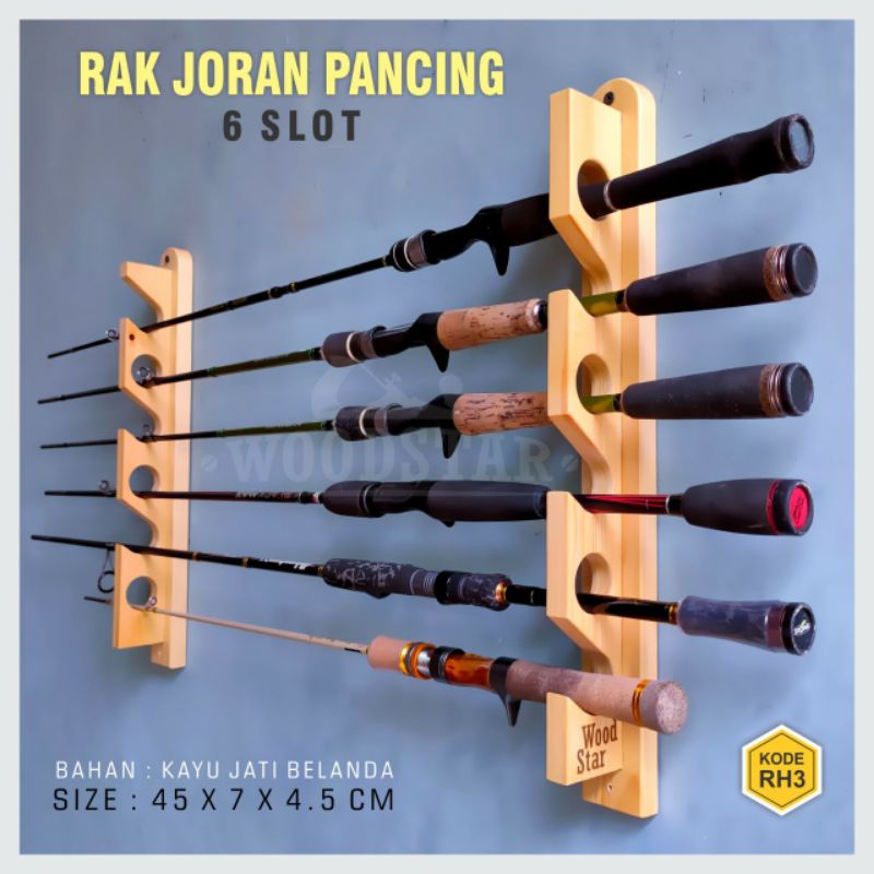 Jual RAK JORAN PANCING 6 SLOT BAHAN KAYU JATI BELANDA | Shopee Indonesia