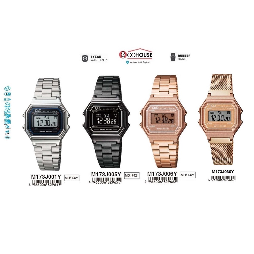 Jual Q&Q QNQ QQ M173 M173J M173J001Y - 030Y DIGITAL ORIGINAL WATCH JAM ...