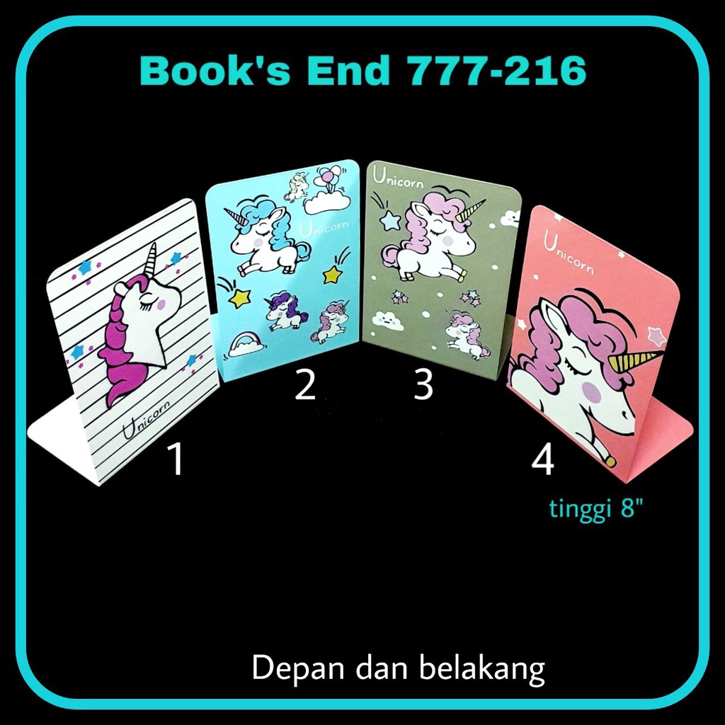 Jual GG Book End seri 777 (1 set/2 pcs) / Pembatas Buku Besi/Penyangga ...