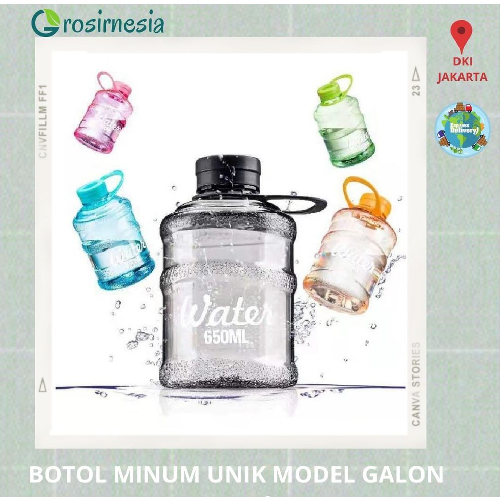 Jual Botol Minum unik Model Galon 650ml Praktis ( M36 ) | Shopee Indonesia