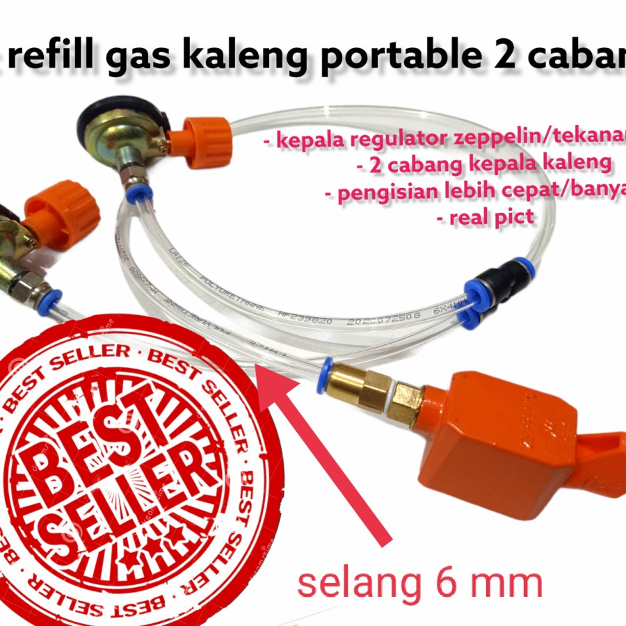 Jual alat refill gas kaleng portable 2 cabang zeppelin | Shopee Indonesia