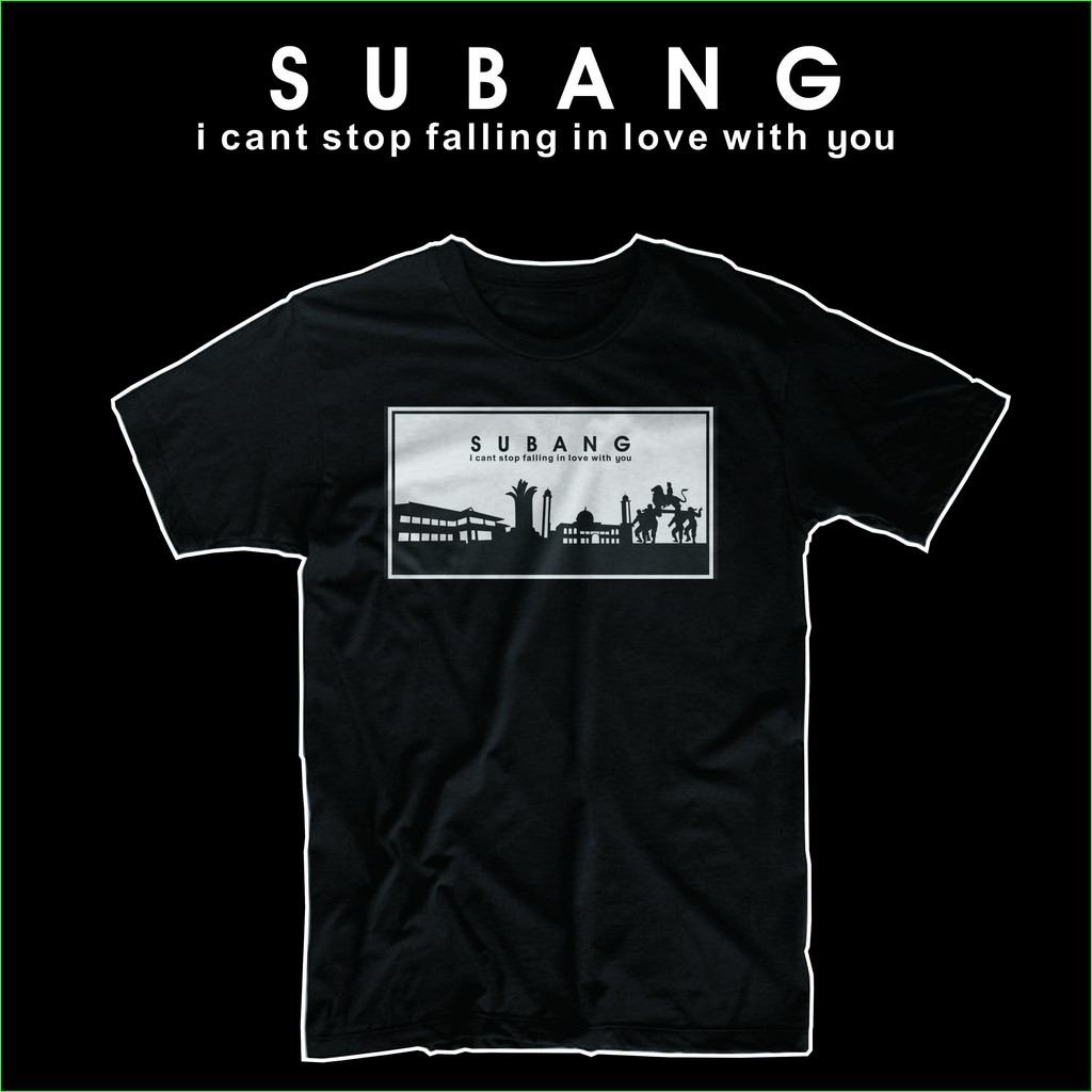 Jual Kaos T Shirt Baju Pria Siluet Kota Subang Cotton Combed 30s ...