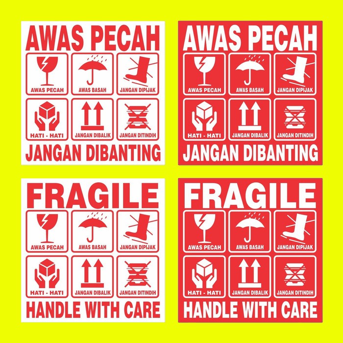 Jual Stiker label fragile / awas pecah belah / jangan diinjak/ jangan ...