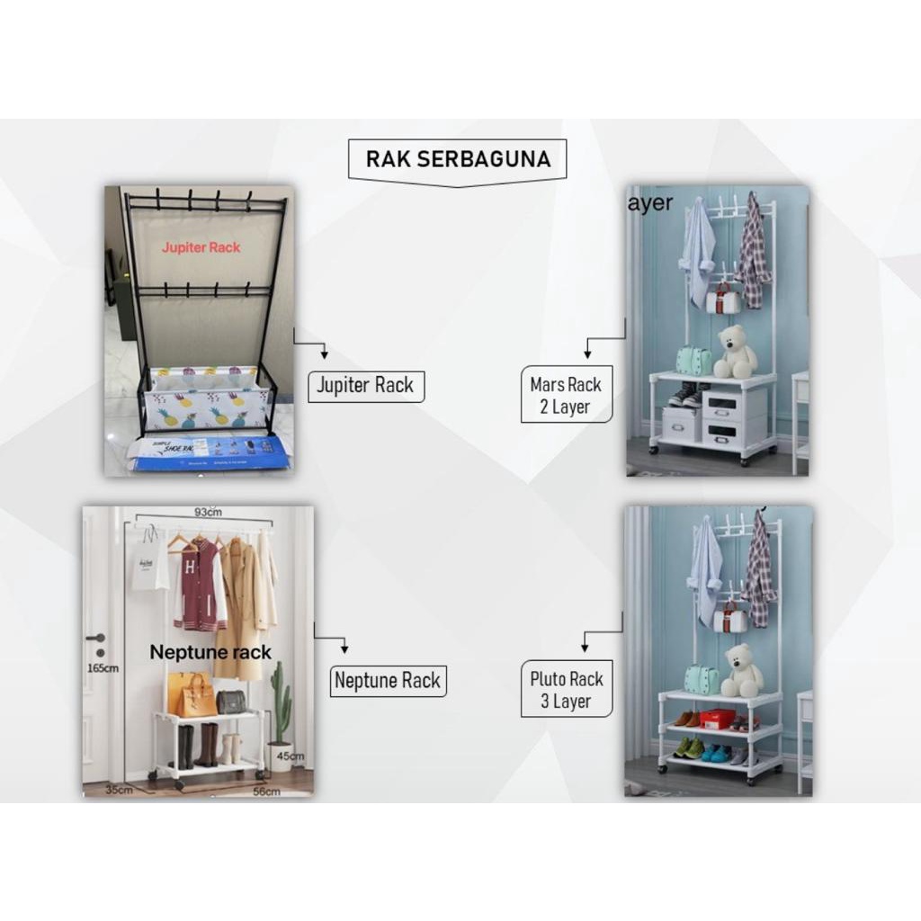 Jual RAK TEMPAT SERBAGUNA DENGAN RODA STAND HANGER | Shopee Indonesia