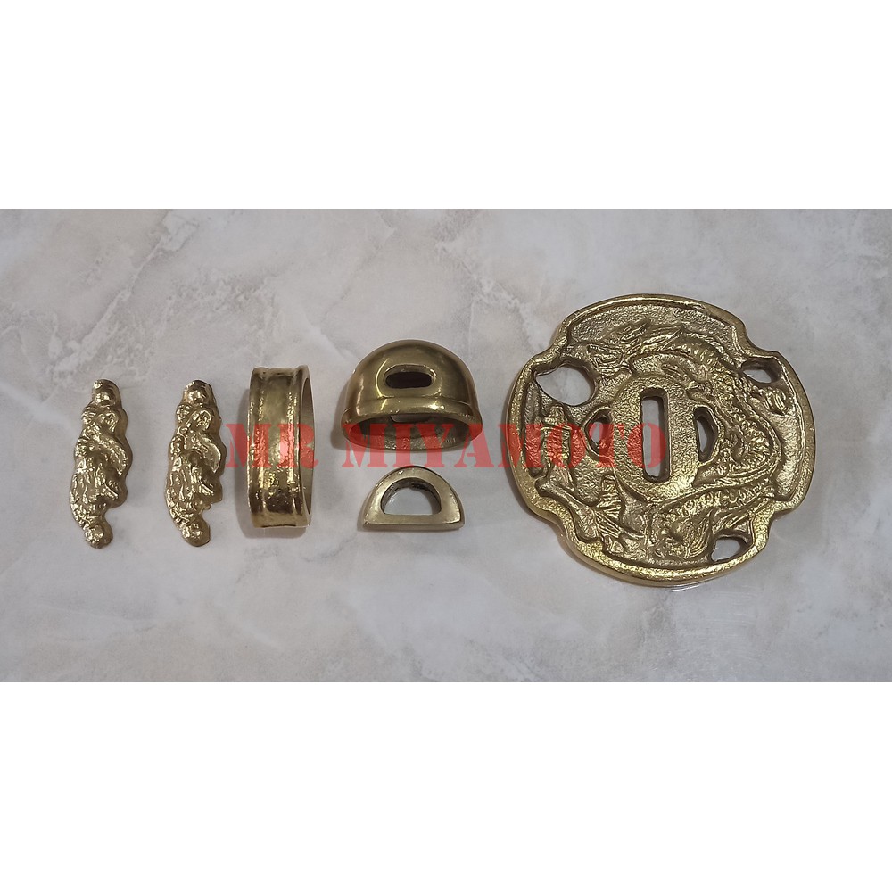 Jual Tsuba DRAGON Menuki Fuchi Kashira Kurigata 1 SET Asesoris Hiasan ...