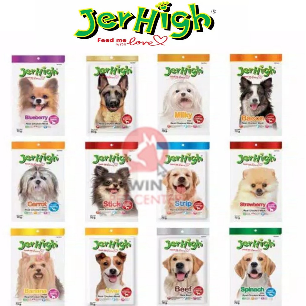 Jual JerHigh snack anjing murah / cemilan all variant 50,60,70gr ...