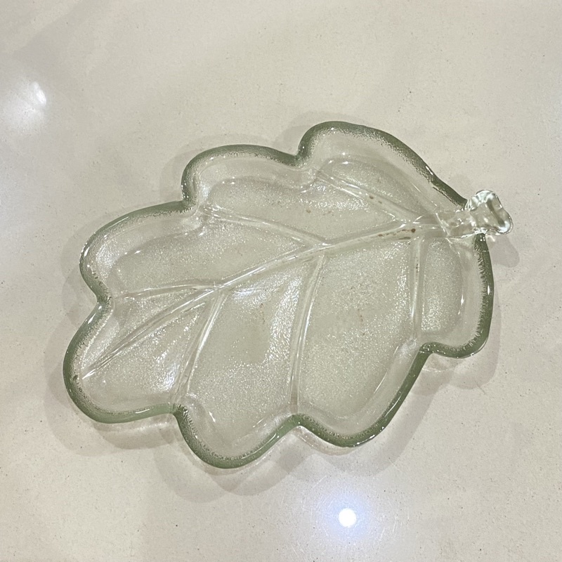 Jual (1 PCS) Piring Daun Kaca Mangkok Kaca Motif Daun | Shopee Indonesia