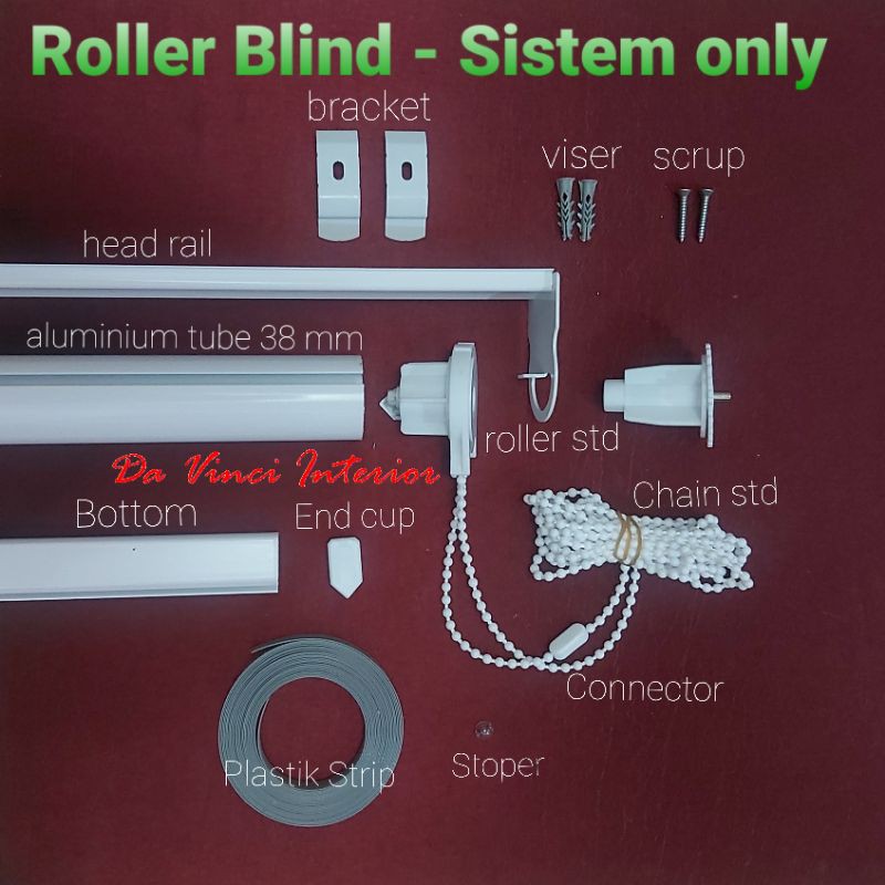 Jual Roller Blind Head Rail SISTEM ONLY , tanpa kain | Shopee Indonesia