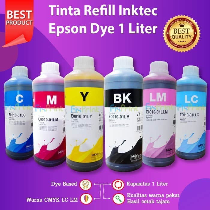 Jual InkTec E0010-01LY Yellow Tinta Korea Dye Base 1 Liter Printer Epson FI769 | Shopee Indonesia