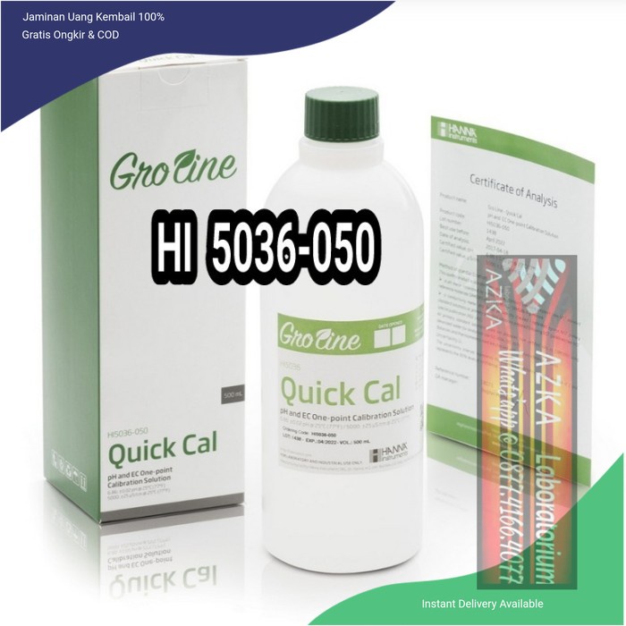 Jual HI 5036-050 GroLine Quick Cal pH/EC/TDS Calibration Solution (500 ...