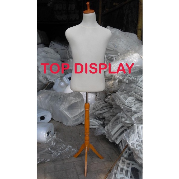 Jual Dm Cowok Krem + Kayu Manekin Kain Krem + Tiang Kayu / Patung ...