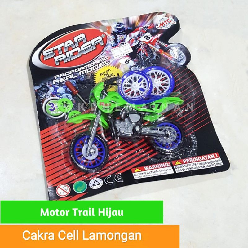 Jual Mainan anak motor trail Murah lengkap bonus dua ban dan obeng dan ...