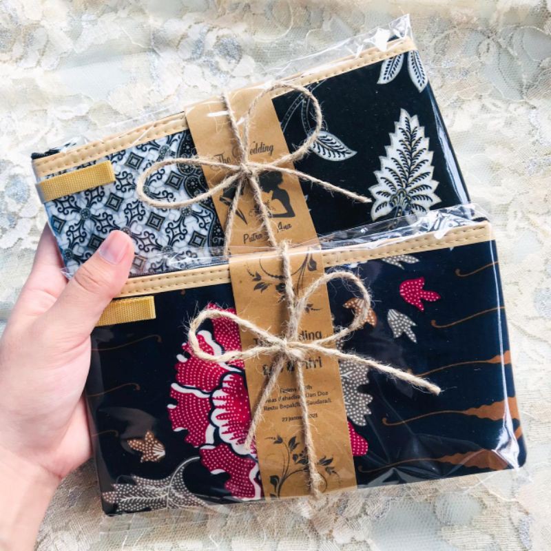 Jual souvenir pouch batik 19x12cm dompet batik souvenir pernikahan ...