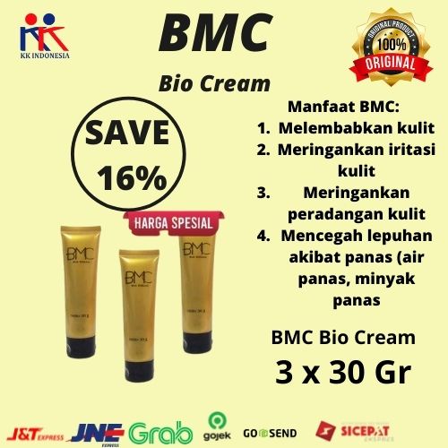 Jual BMC Bio Cream Krim Luka Bakar Pegal Keseleo Bengkak Kembung 3 x ...