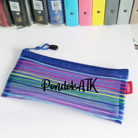 Jual Kotak Pensil Jaring-jaring Warna Map Zipper Jaring A6 | Shopee ...