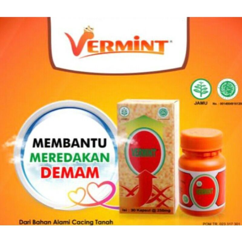 Jual Vermint 30 kapsul Ekstrak Cacing Pereda demam Types DBD dan ...