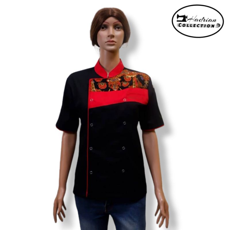 Jual Baju Koki Profesional Baju Chef Baju masak Motip batik pria wanita ...