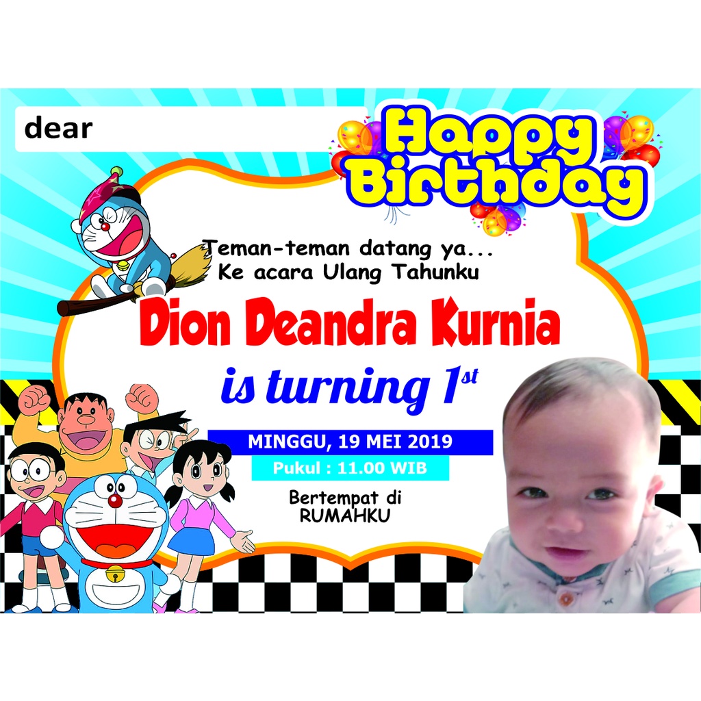 Jual Kartu Undangan Ultah Anak Custom Free Plastik, Kartu Undangan Ulang Tahun Anak Custom Free ...