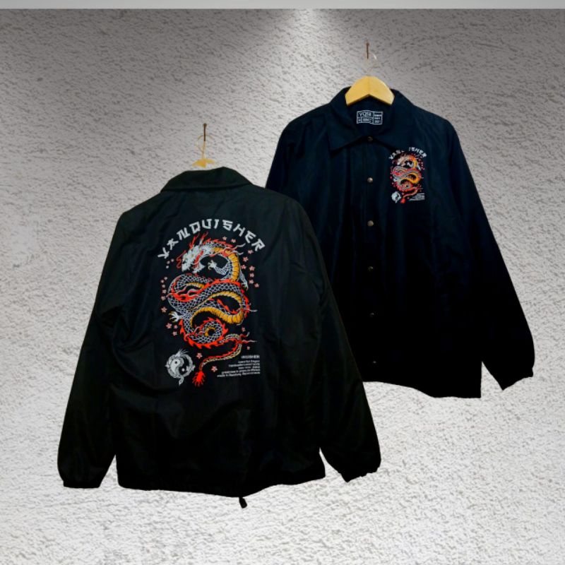 Jual jaket coach pria naga hitam / jaket coach parasut pria murah keren ...