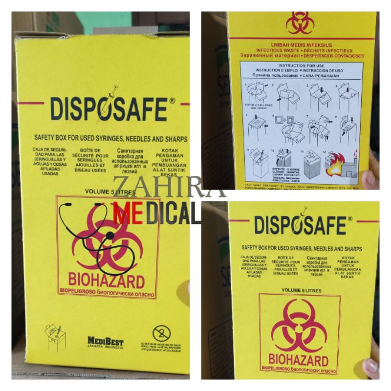 Jual DISPOSAFE SEFTY BOX 5 LITER / WADAH LIMBAH MEDIS STERIL | Shopee ...