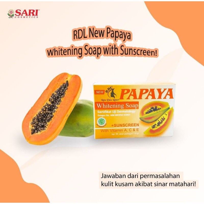 Jual Sabun RDL Papaya Whitening Original with Sunscreen BPOM 135gr ...