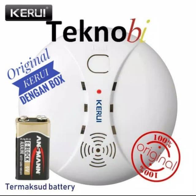 Jual KERUI Wireless Sensor Asap Kebakaran Smoke Detector GSM Alarm ...