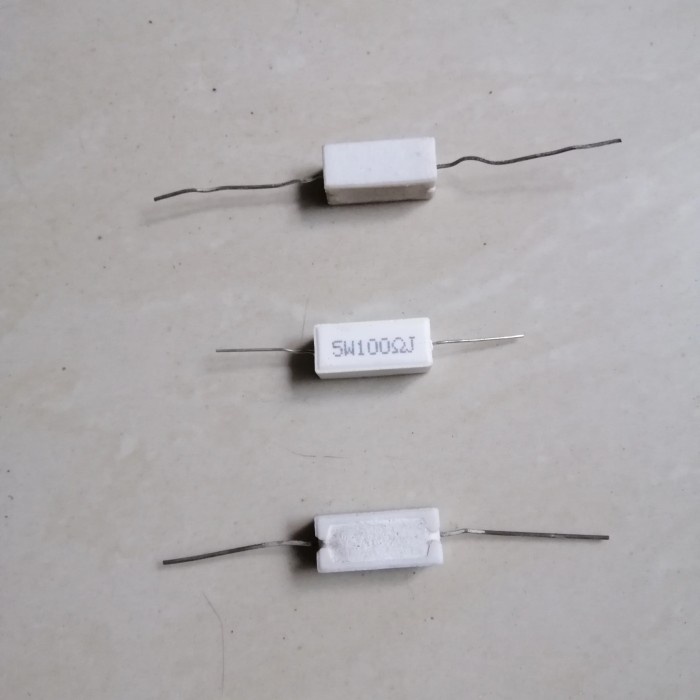 Jual 10pcs 100 ohm R Resistor Kapur 5w 5watt 100ohm 100R J 100RJ 5 w watt | Shopee Indonesia