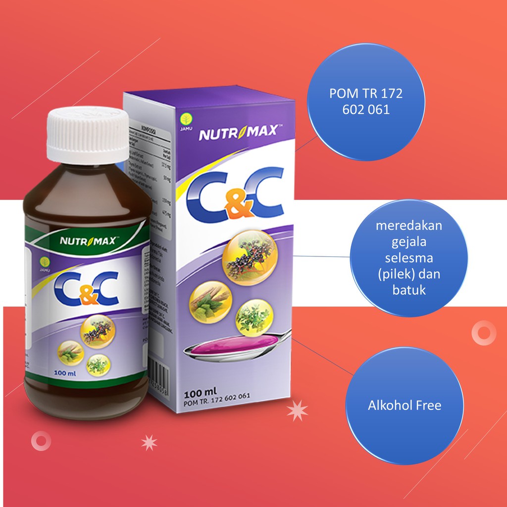 Jual Obat Batuk Pilek Tanpa Efek Samping Nutrimax C&C Syrup | Shopee ...
