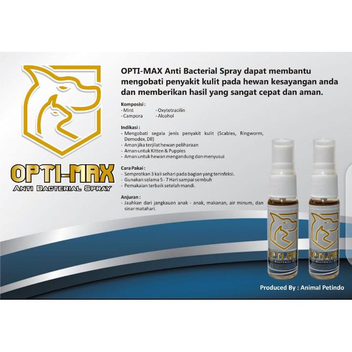 Jual OPTI-MAX Spray Anti Bacterial 30ml - Obat Jamur Antiseptic Hewan ...