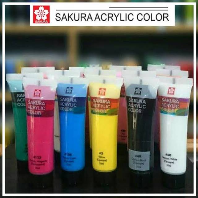 Jual SAKURA ACRYLIC PAINT 20 ML CAT AKRILIK | Shopee Indonesia