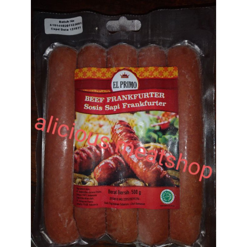 Jual Sosis Sapi Sosis El Primo Beef Frankfurter 500 Gram | Shopee Indonesia