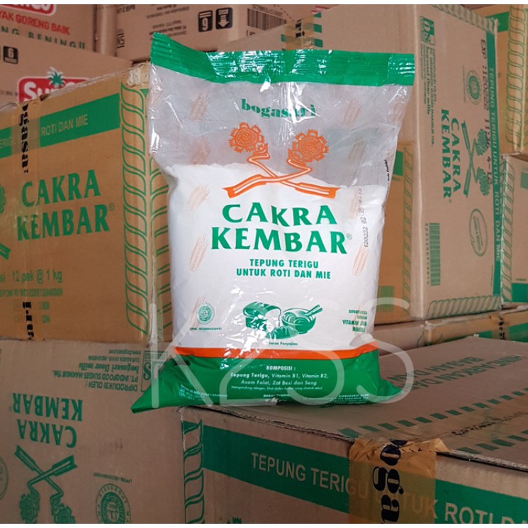 Jual Tepung Terigu CAKRA KEMBAR 1 kg Terigu untuk Roti dan Mie | Shopee ...