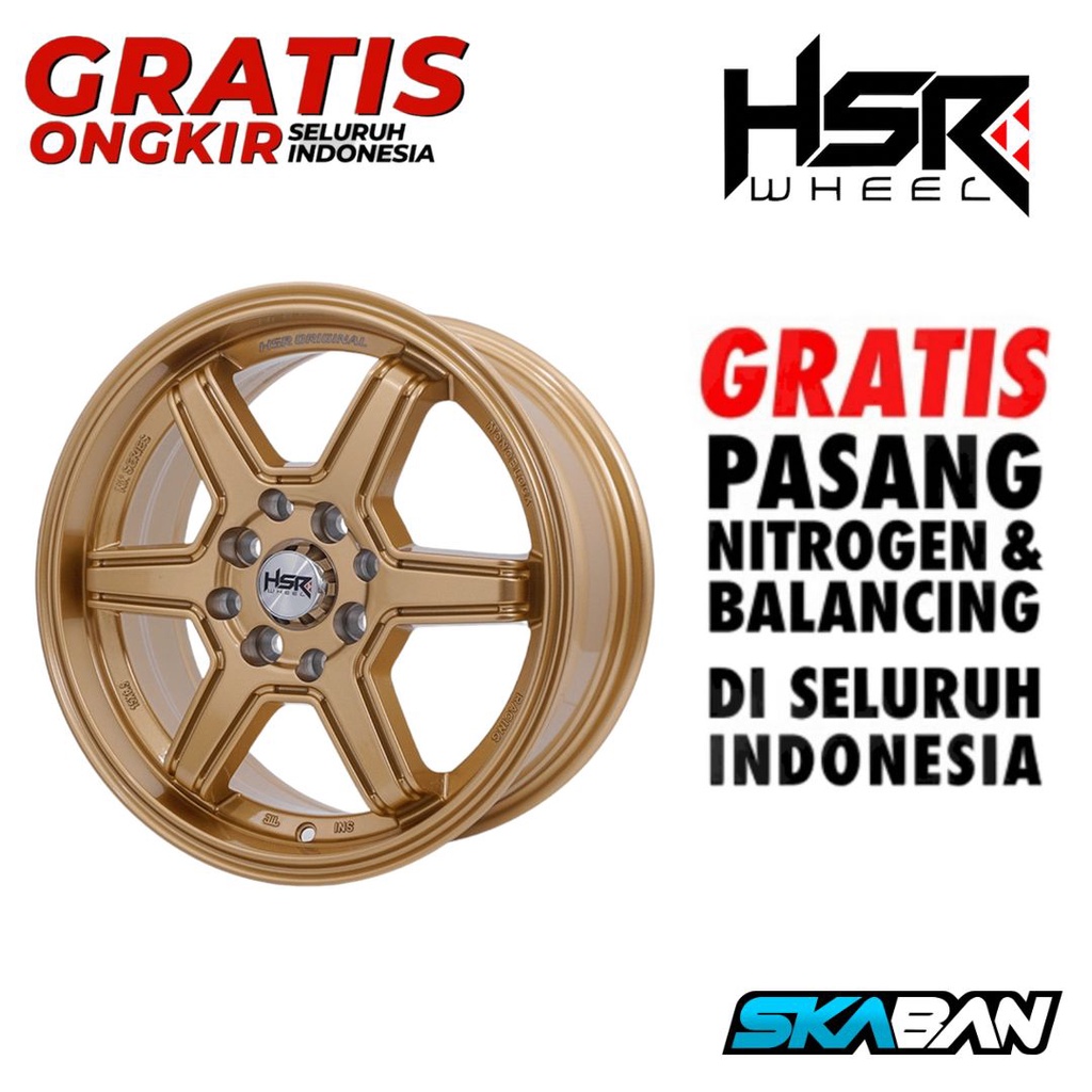 Jual VELG MOBIL RING 15 MINAS HSR R15X65 H8X100-114,3 ET42 GOLD ...