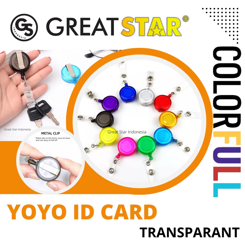Jual YOYO ID CARD TRANSPARANT /GANTUNGAN TEMPAT ID CARD | Shopee Indonesia