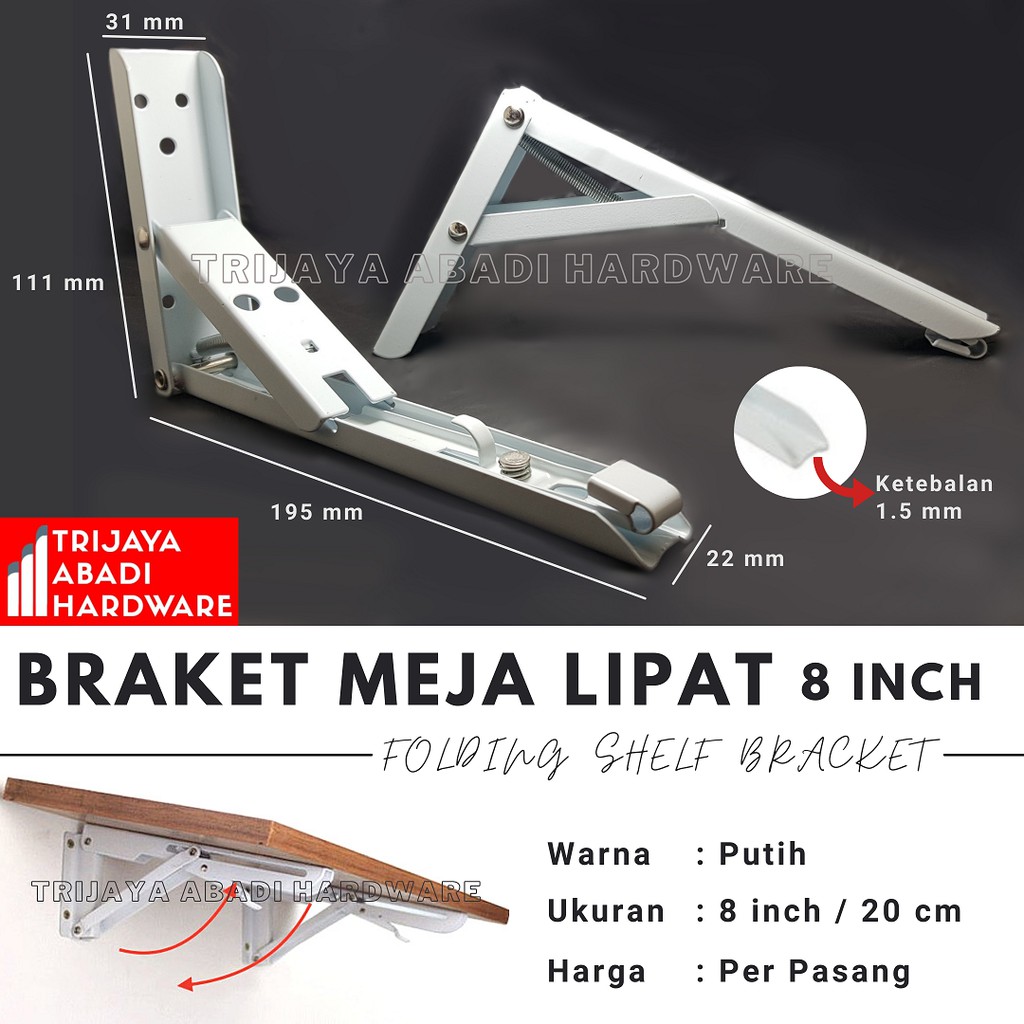 Jual Braket Meja Lipat 8 inch / Engsel Rak Lipat 20 cm - Siji Folding ...