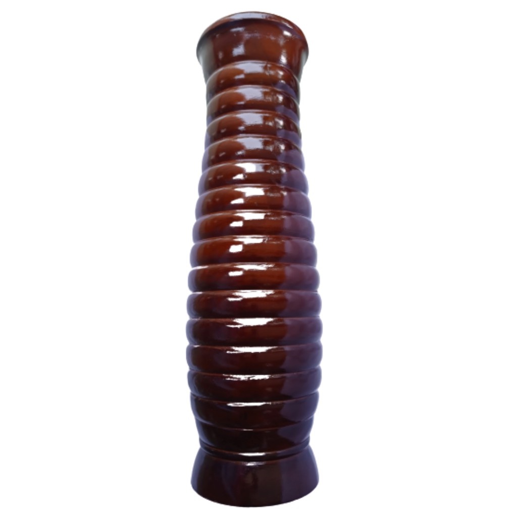 Jual MD2H Vas Bunga Kayu Jati Ulir Polos 60cm Dekorasi Rumah Minimalis ...