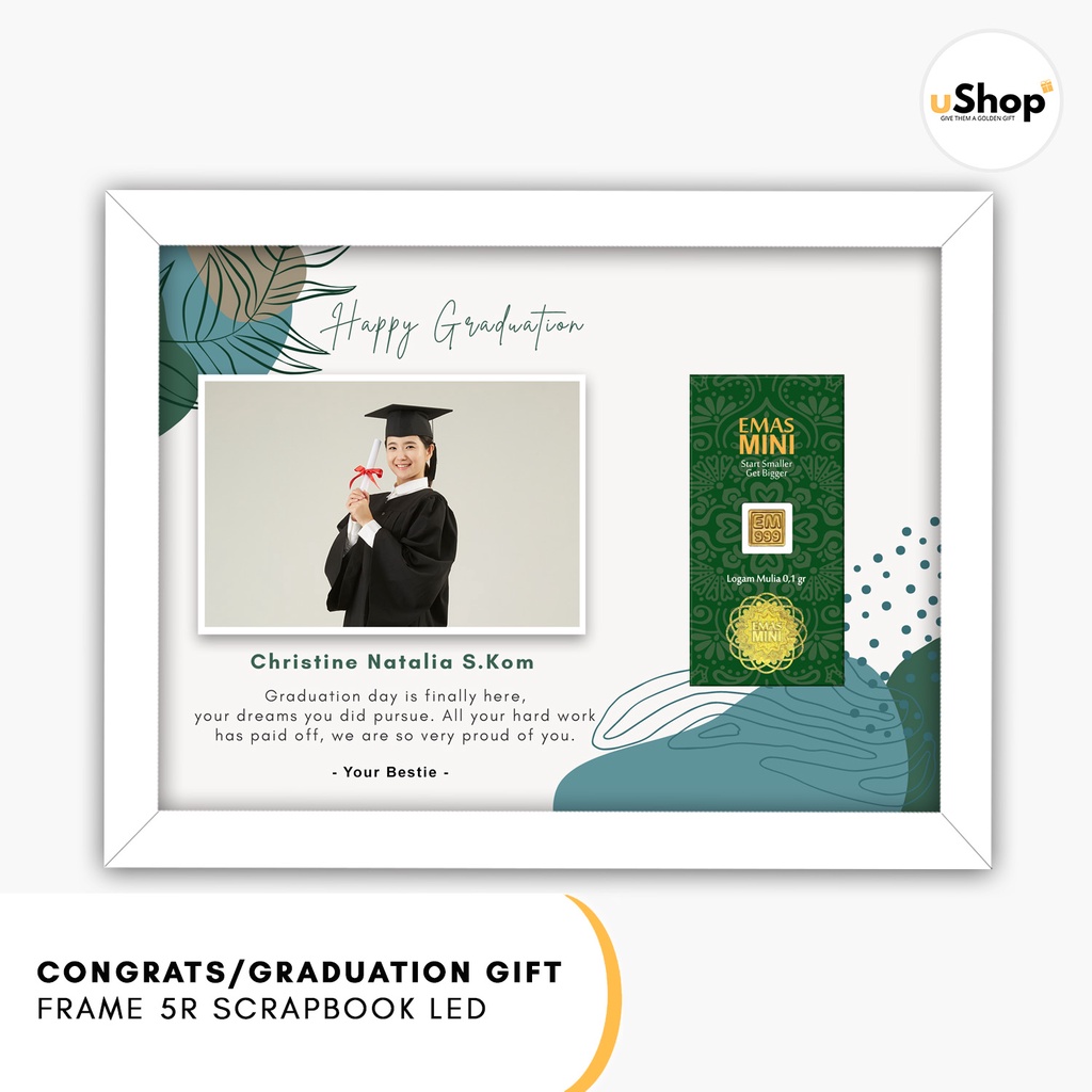 Jual Graduation Congratulation Gift Kado Wisuda Frame 5R Scrapbook LED ...