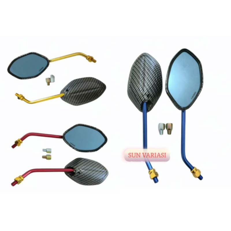 Jual spion carbon daun beat tangkai kuning merah biru Honda beat vario ...